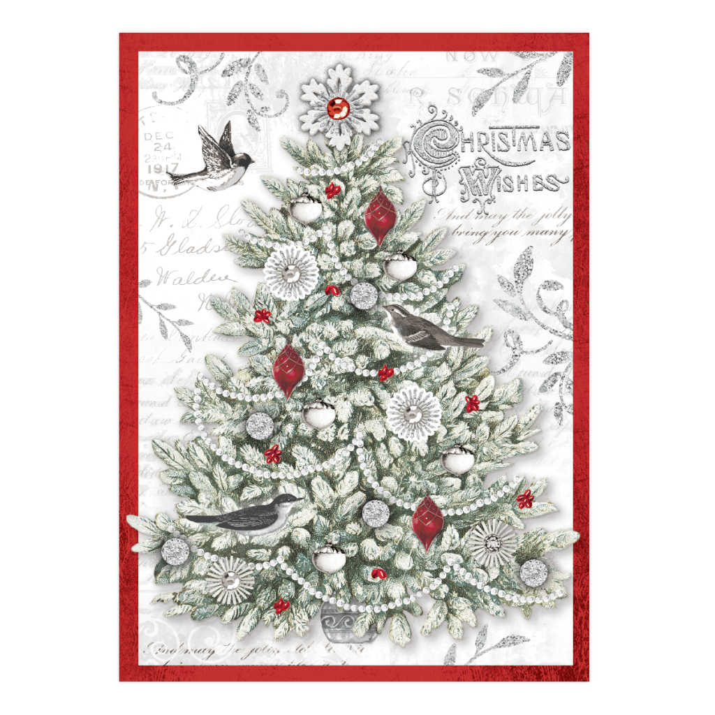 Holiday Silver Tree Boxed Holiday Cards - Punch Studio