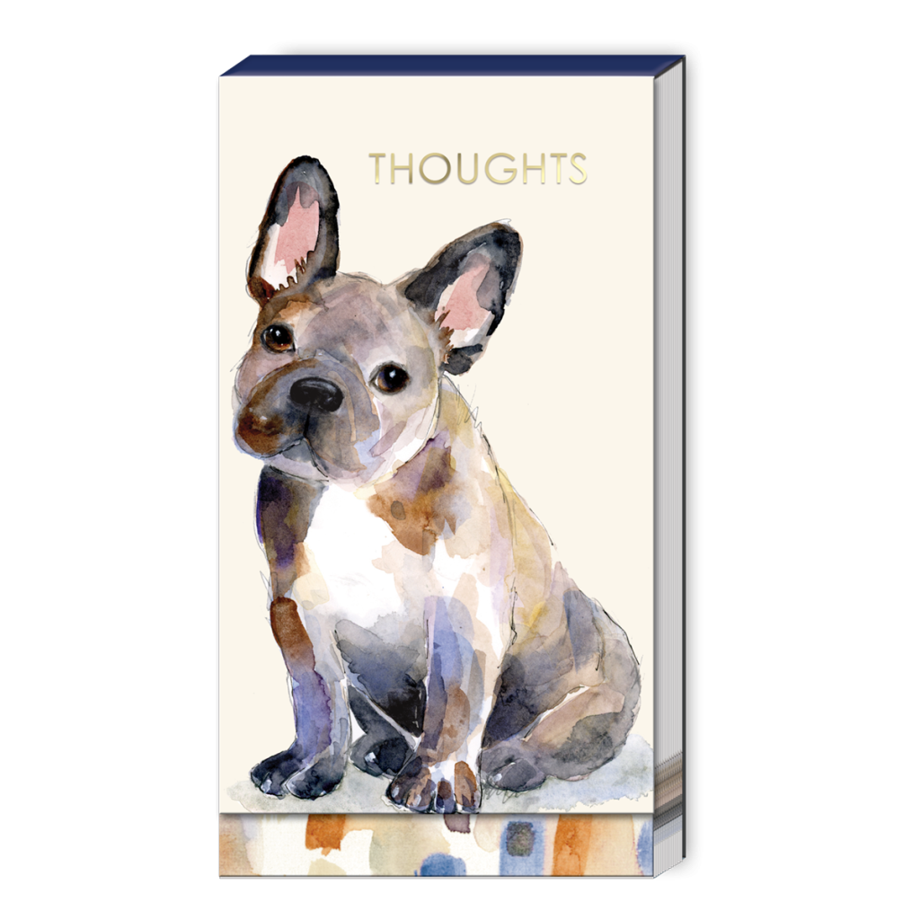 Watercolor Pets French Bulldog Tall Notepad - Punch Studio