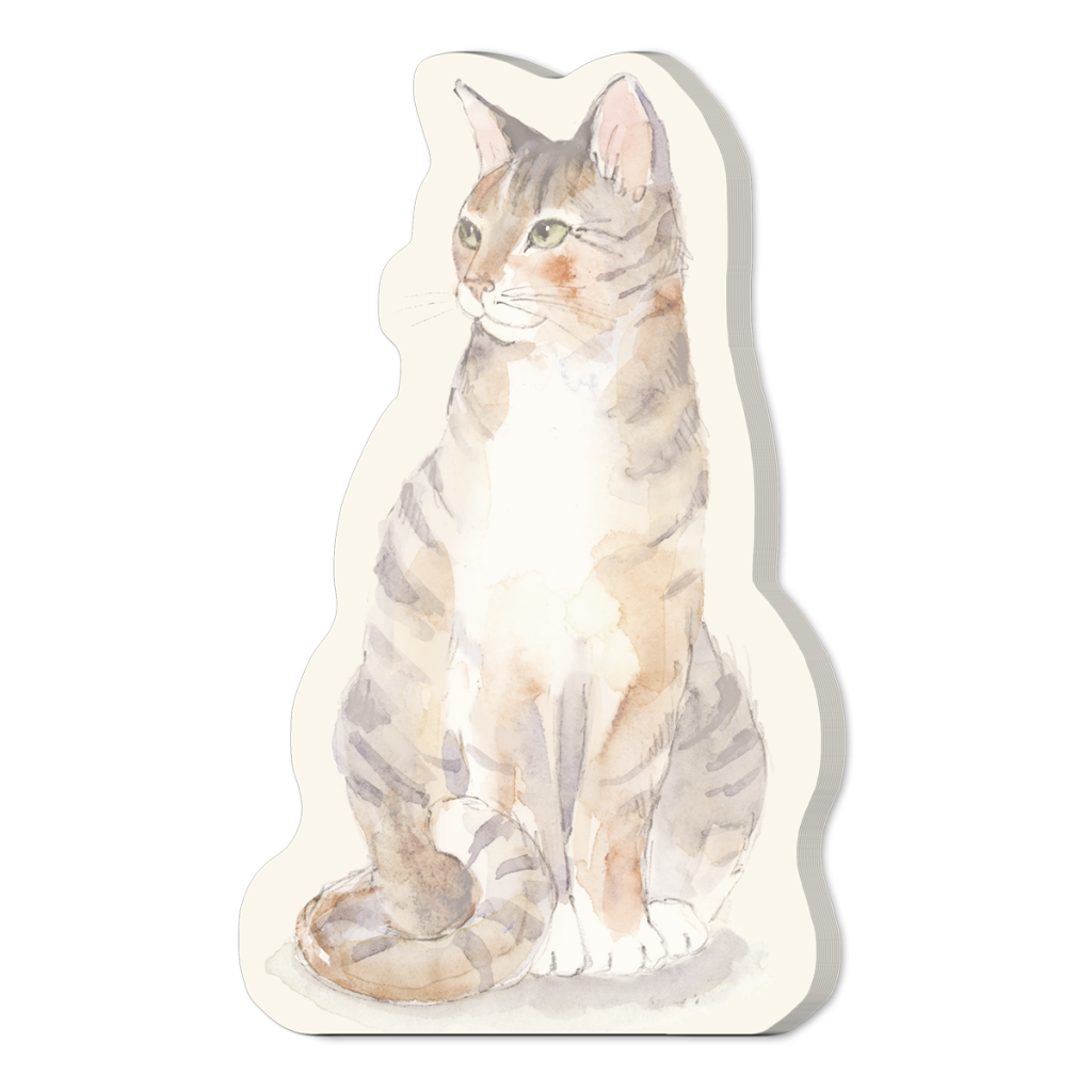 Watercolor Pets Tabby Cat Large Die-Cut Notepad - Punch Studio