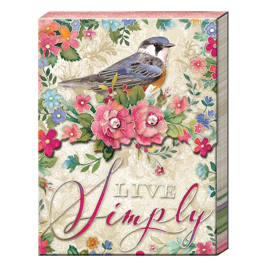 Inspirational Live Simply Bird Pocket Notepad - Punch Studio
