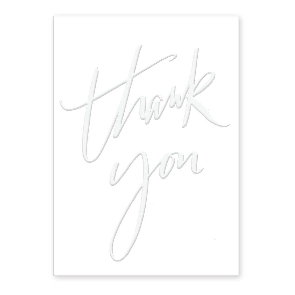 Embossed Script Thank You Card - Kelly Green by Punch Studio