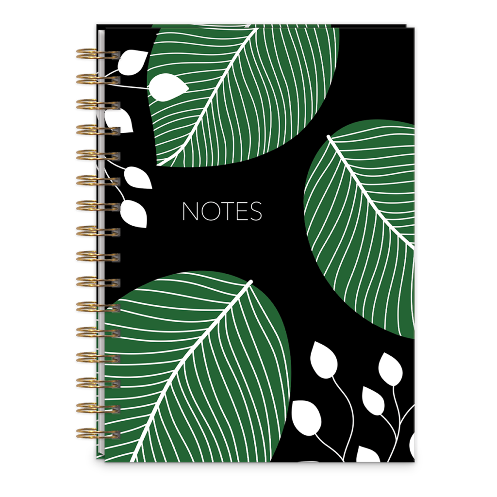 Green Garden Leaves Spiral Journal - Punch Studio