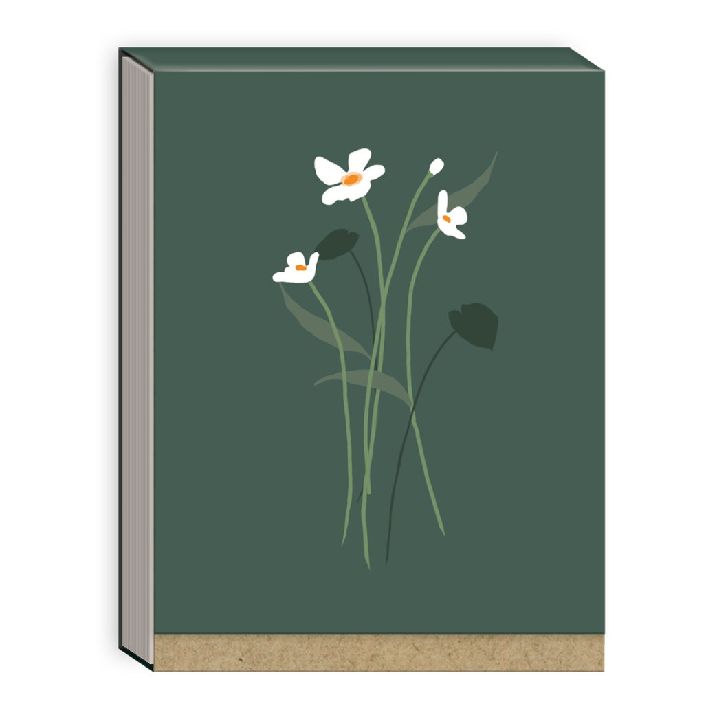 Delicate Floral Dark Green Pocket Notepad - Punch Studio