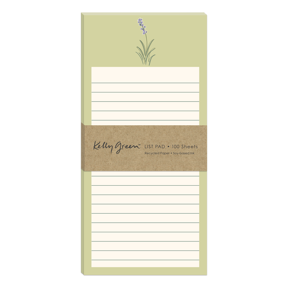 Delicate Floral Light Green Magnetic List Pad - Punch Studio