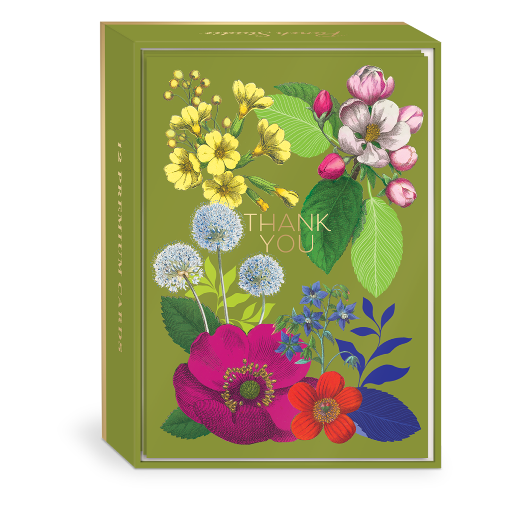 Vintage Floral Flowers Thank You Note Cards - Punch Studio