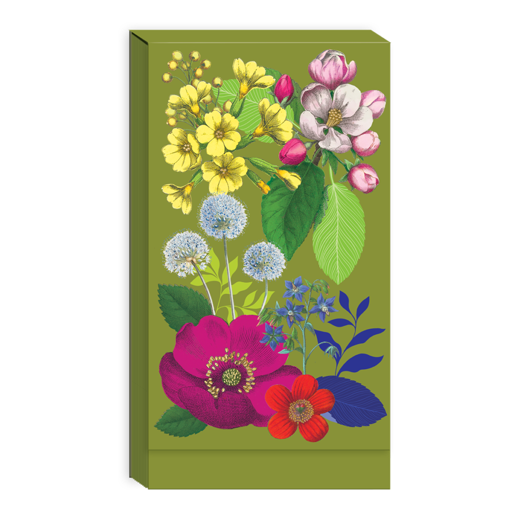 Vintage Floral Flowers Tall Notepad - Punch Studio
