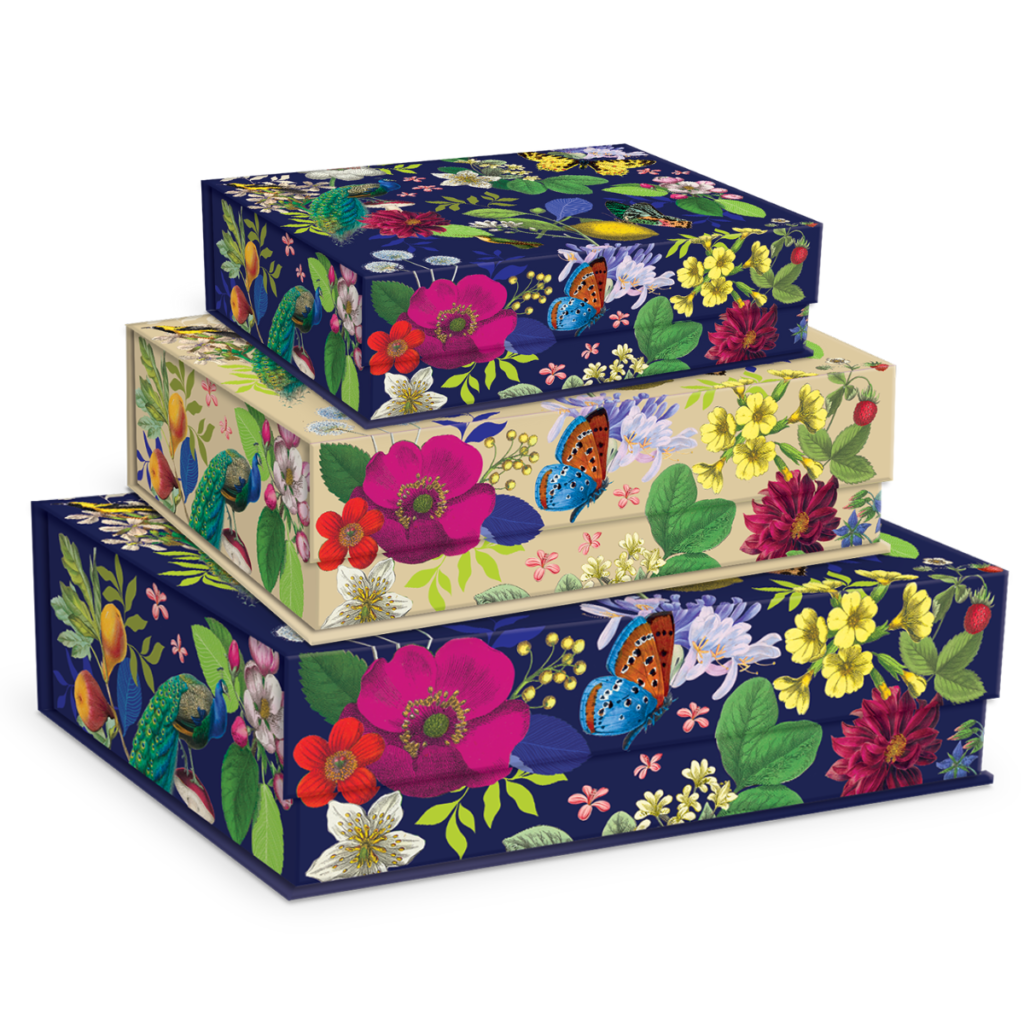Vintage Floral Decorative Storage Boxes - Punch Studio