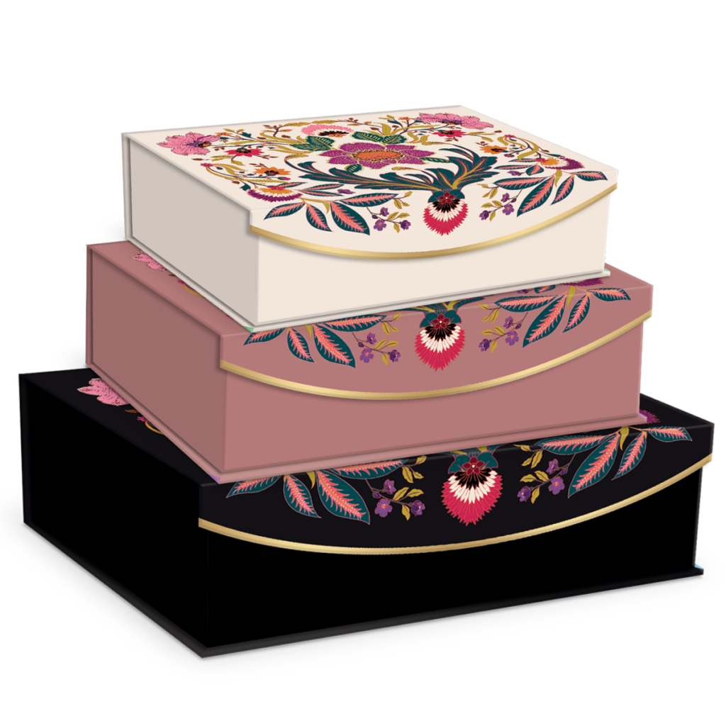 Renaissance Pattern Multi Rectangle Flap Box Set - Punch Studio