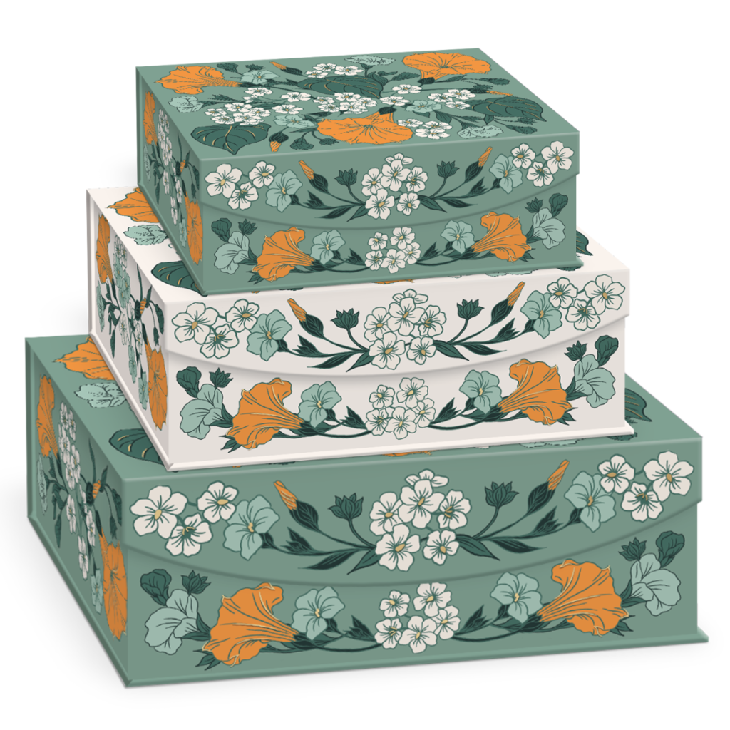 Nightshade Floral Trinket Box Set - Punch Studio