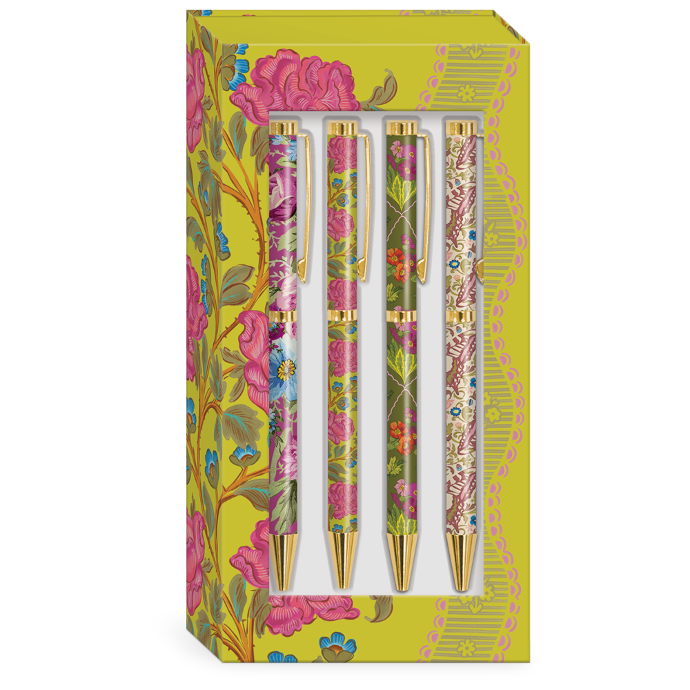 Timeless Treasures Green Floral Boxed Pens - Punch Studio